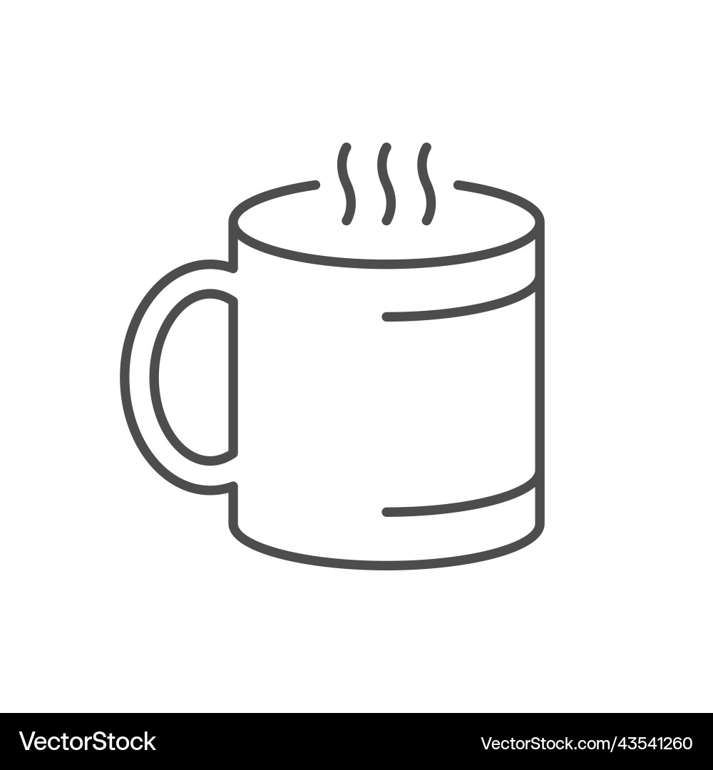 Hot mug line outline icon Royalty Free Vector Image