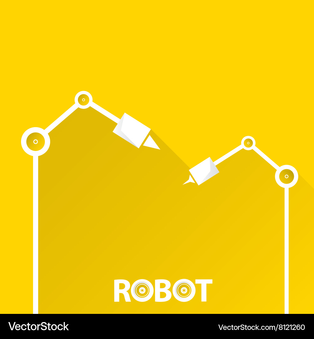 Robotic arm symbol robot hand Royalty Free Vector Image