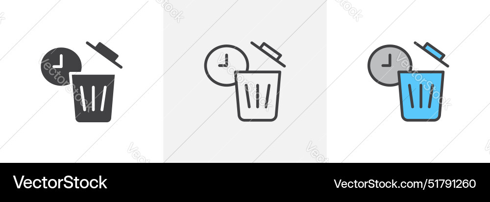 Time waste line icon set Royalty Free Vector Image