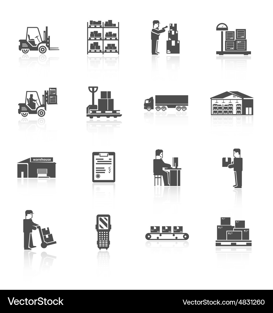 Warehouse icons set Royalty Free Vector Image - VectorStock