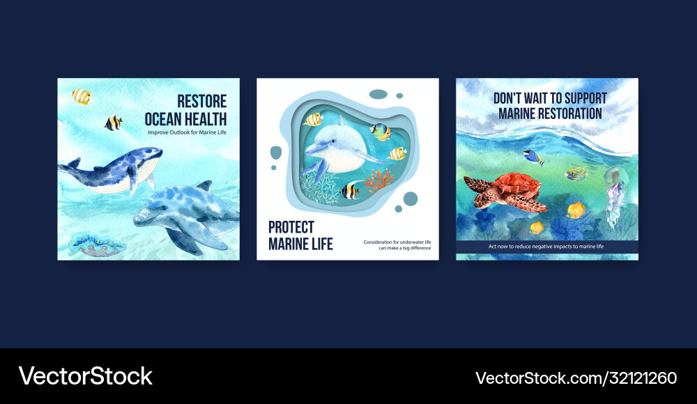World oceans day environment protection concept Vector Image