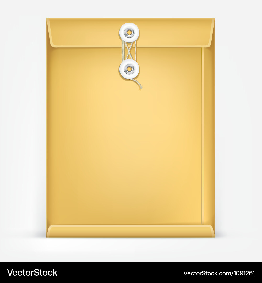 Brown envelope with white rope Royalty Free Vector Image