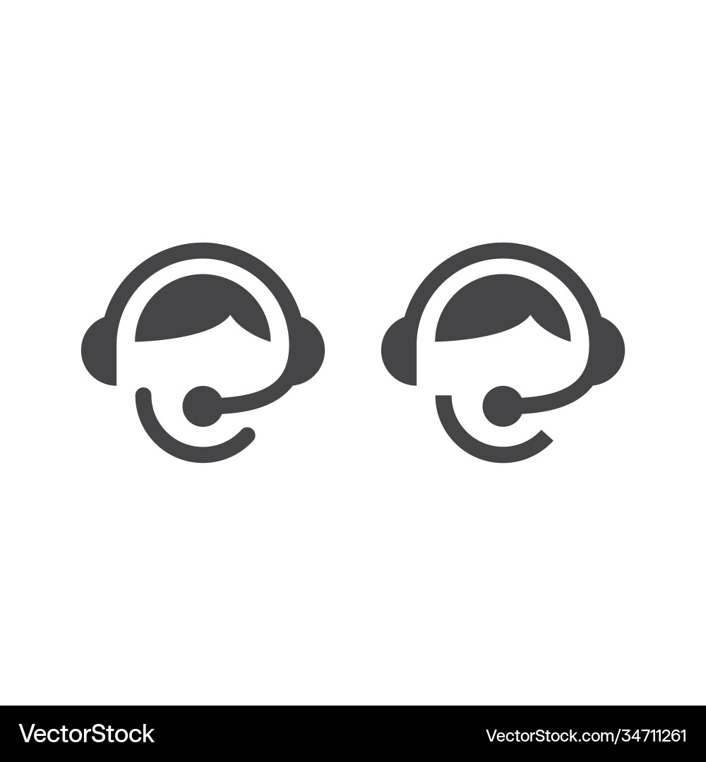 Call center operator with headset Royalty Free Vector Image