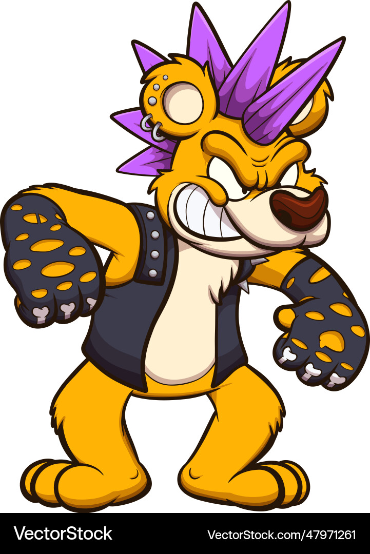 Cartoon punk bear Royalty Free Vector Image - VectorStock