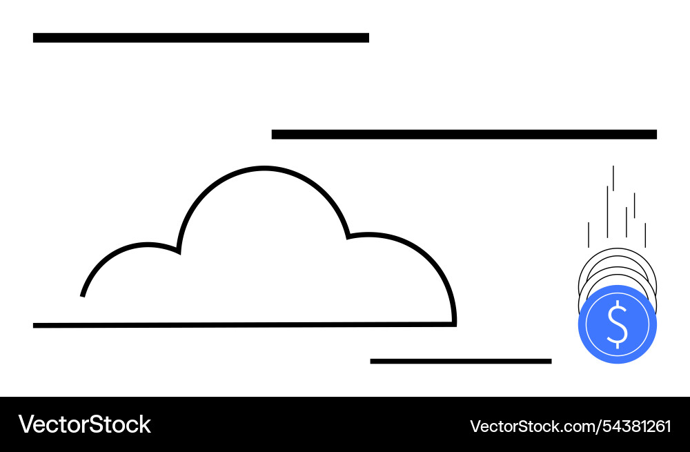 Cloud technology and financial management concept Vector Image