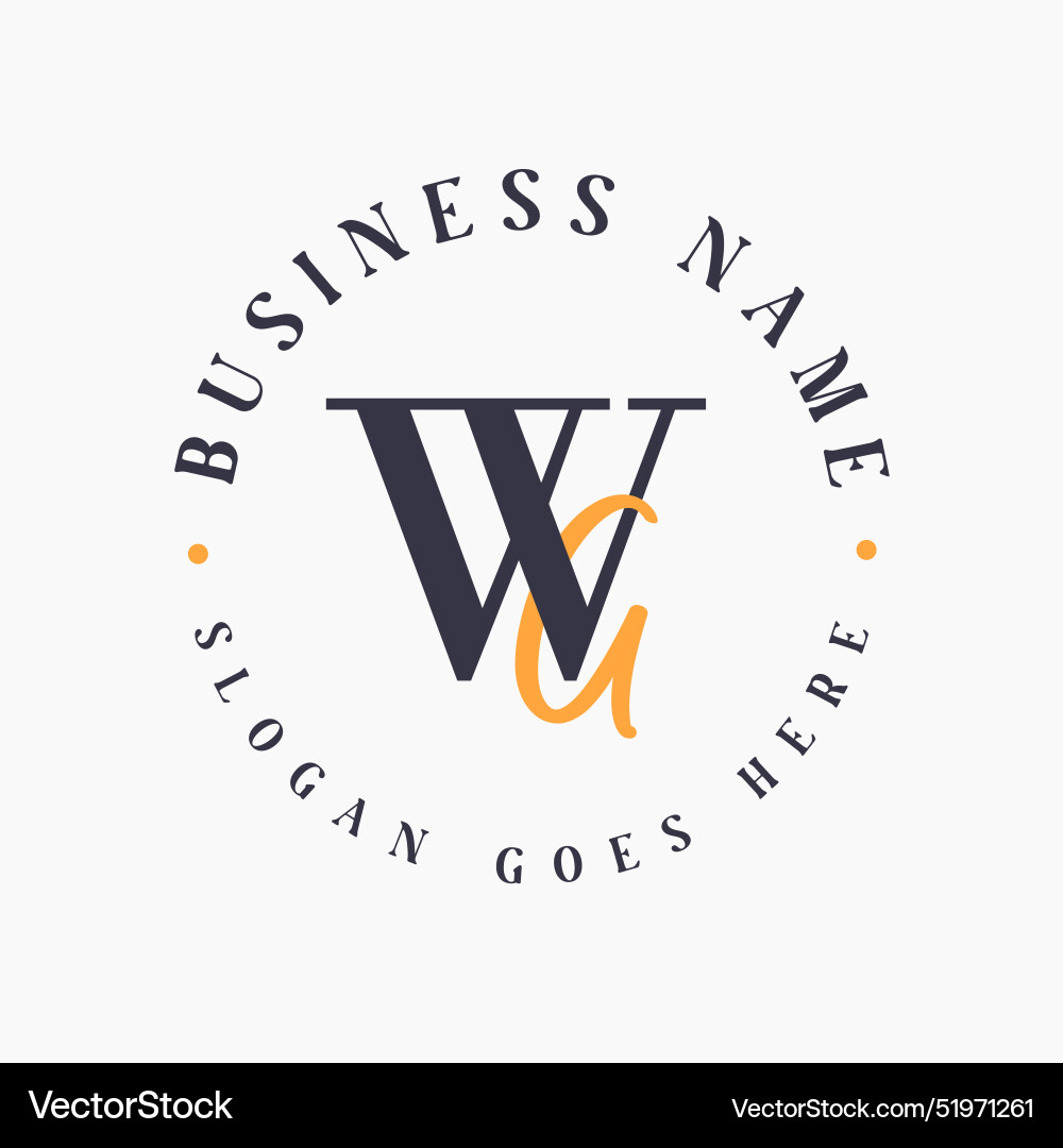 Elegant letter wg initials logo for corporate Vector Image