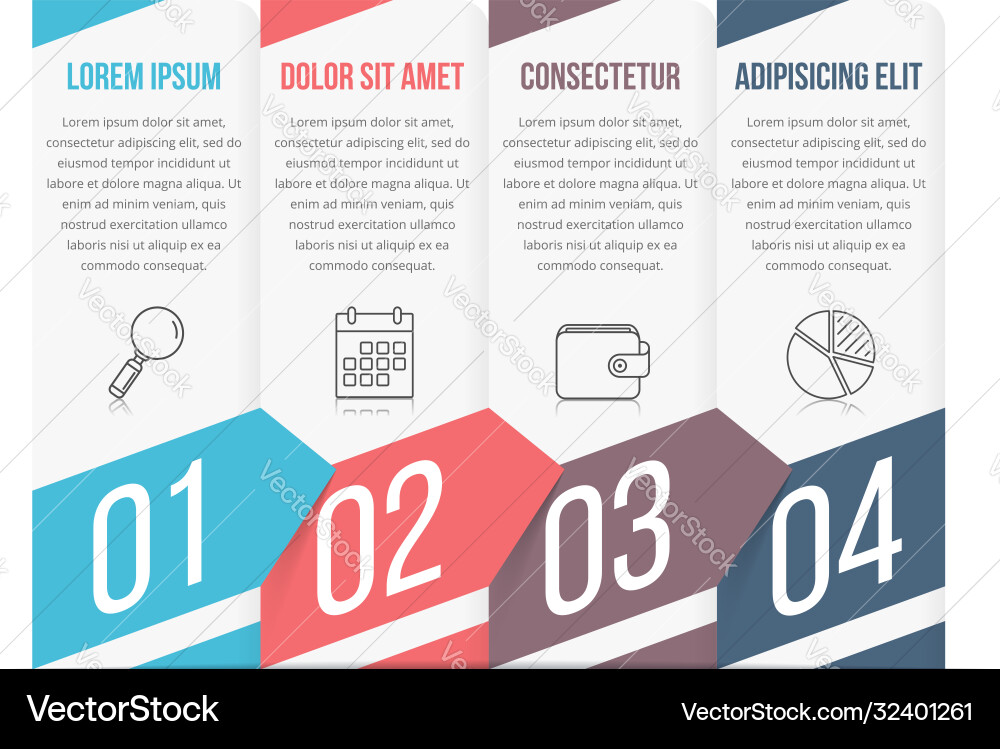 Four steps infographics Royalty Free Vector Image