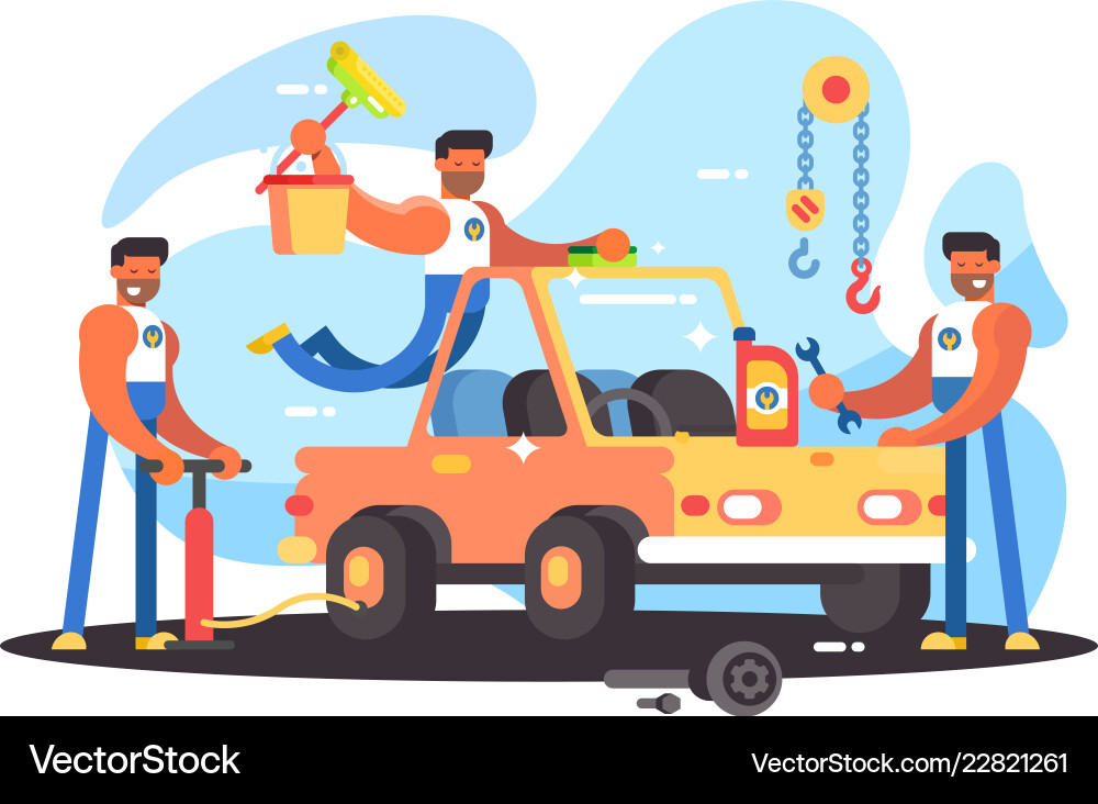 Full auto repair Royalty Free Vector Image - VectorStock