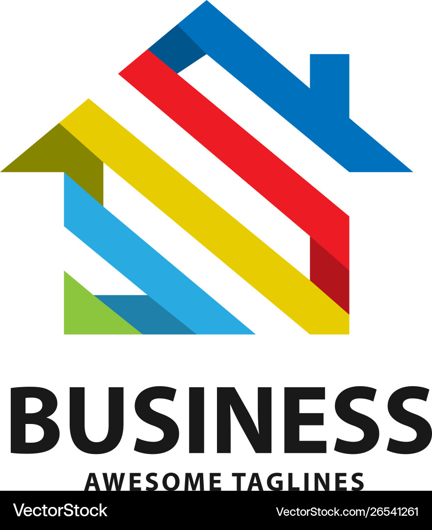 Geometric house logo Royalty Free Vector Image