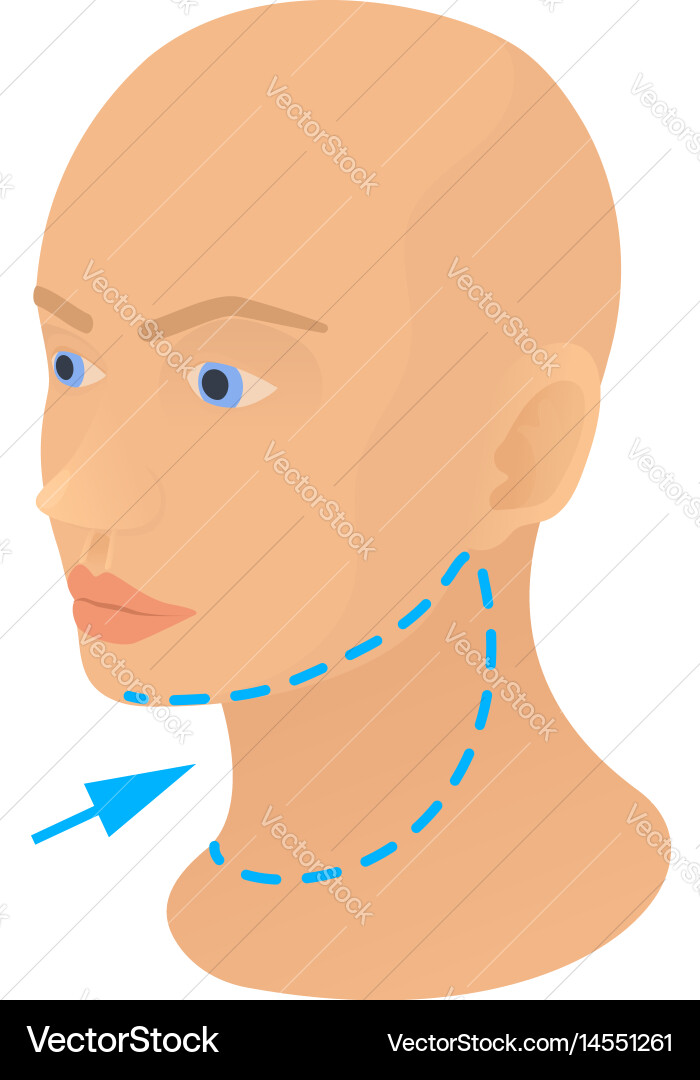 Neck plastic correction icon cartoon style Vector Image