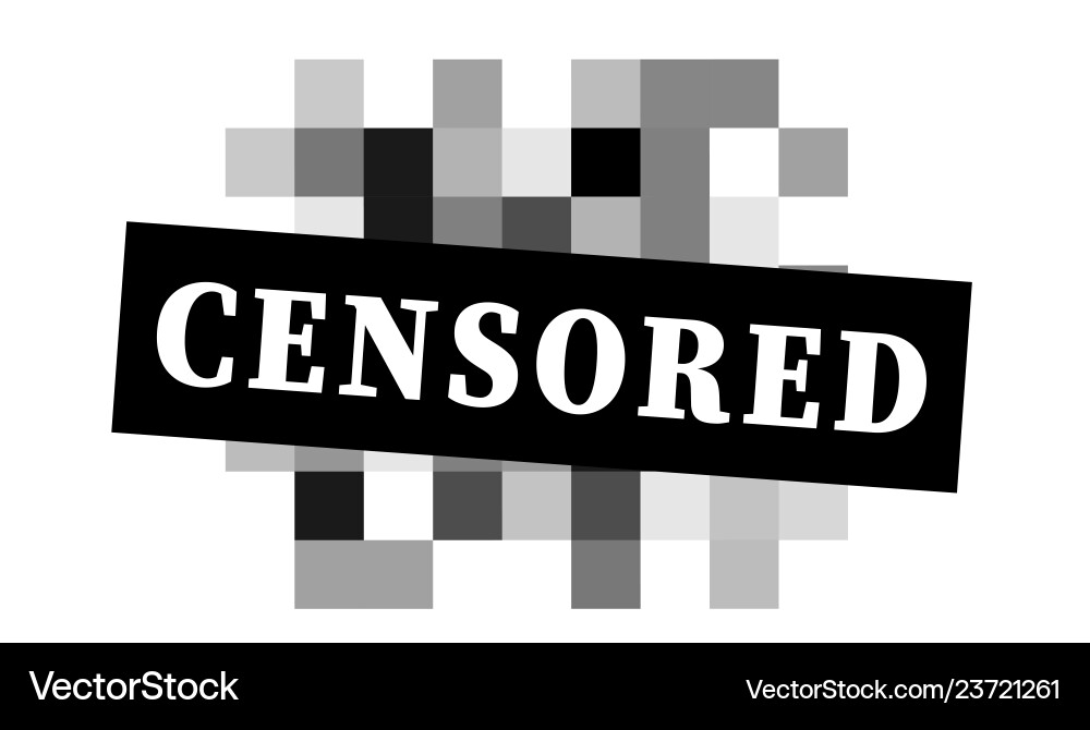 Pixel censored sign black censor bar concept Vector Image