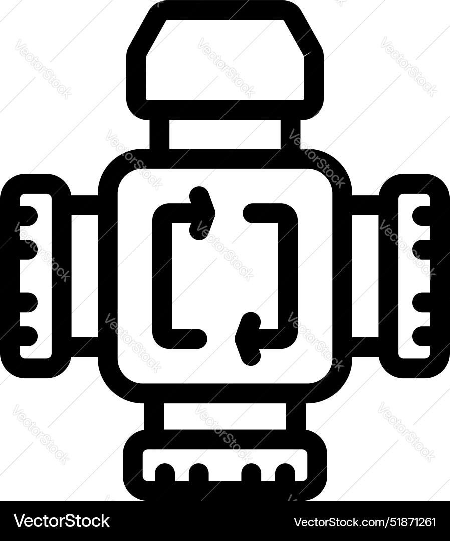 Plumbing system control valve regulating water Vector Image