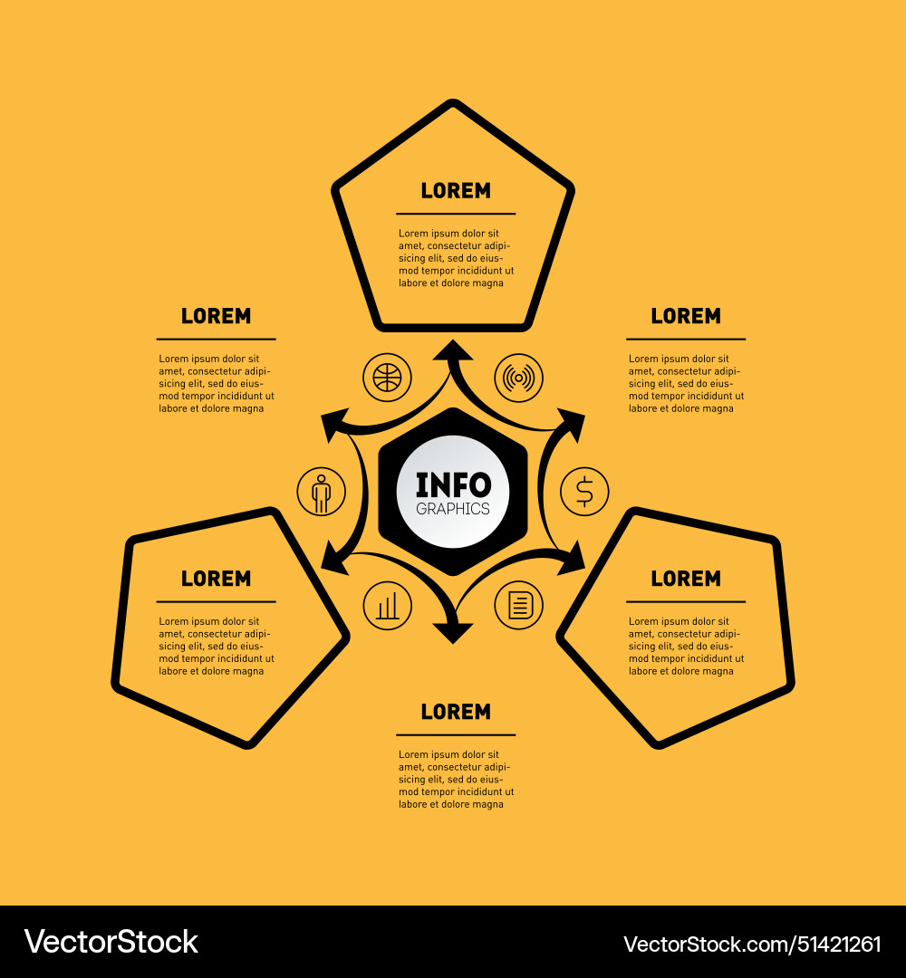 Schematic template of info graphic with three Vector Image