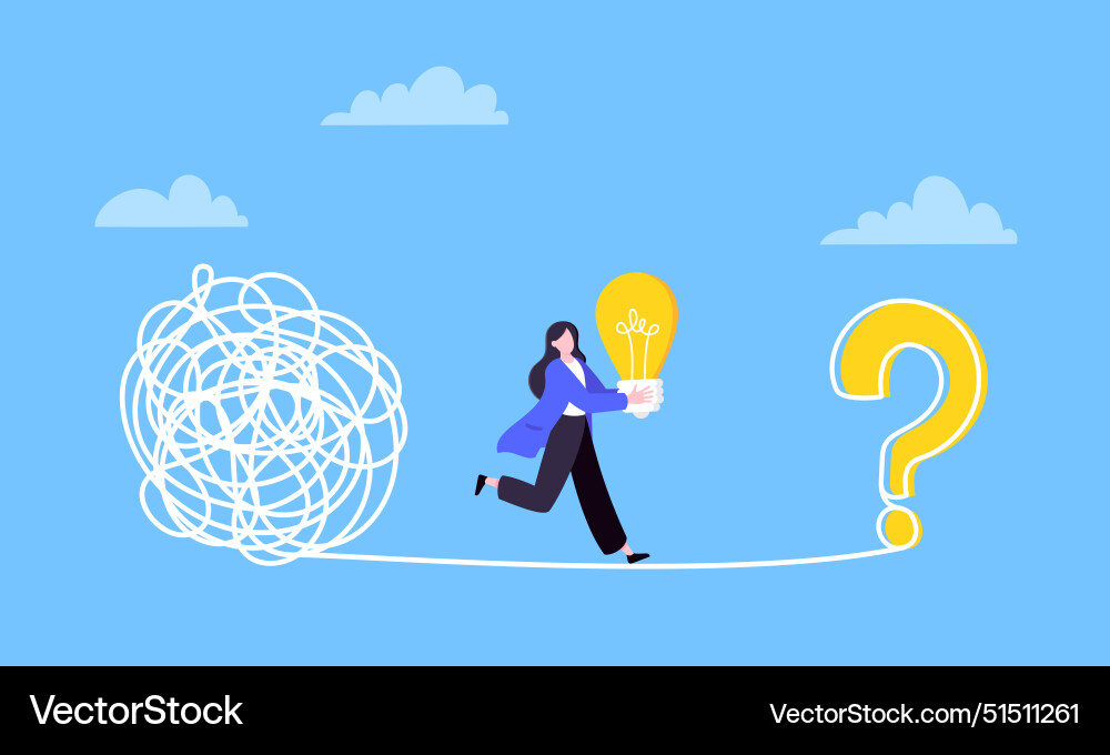 Understanding problem solution simplify challenge Vector Image Understanding problem solution simplify challenge Vector Image