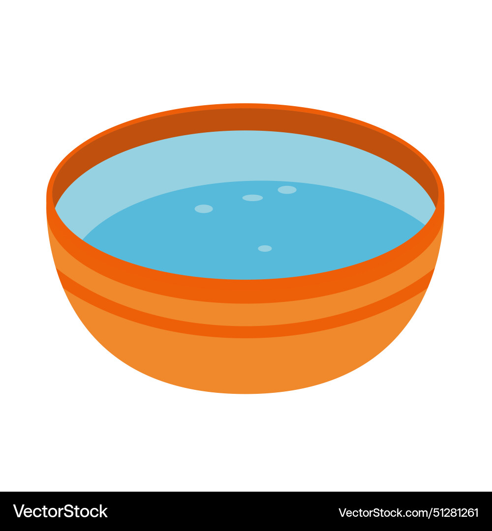 Water bowl image basin filled Royalty Free Vector Image