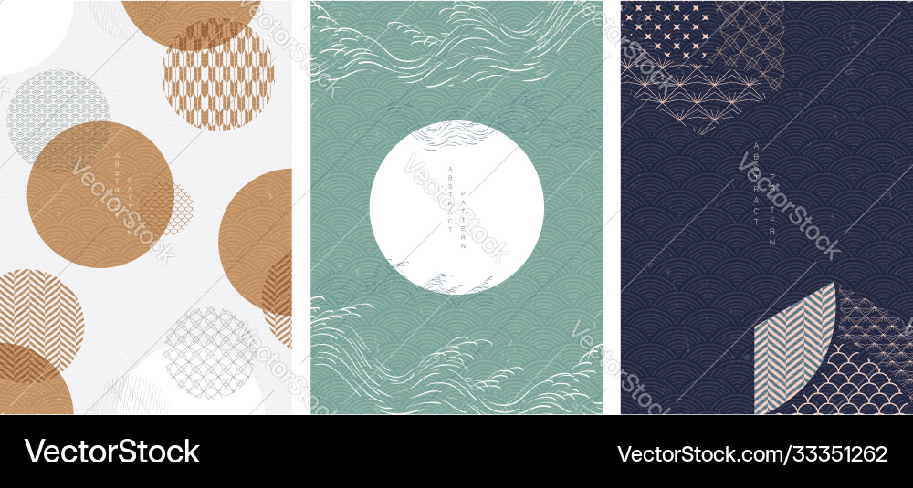 Abstract arts background with japanese pattern Vector Image