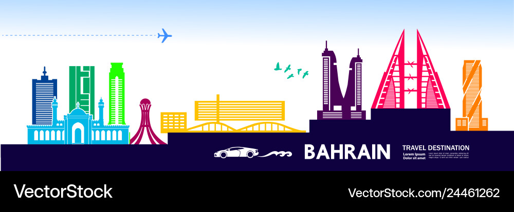 Bahrain travel destination Royalty Free Vector Image