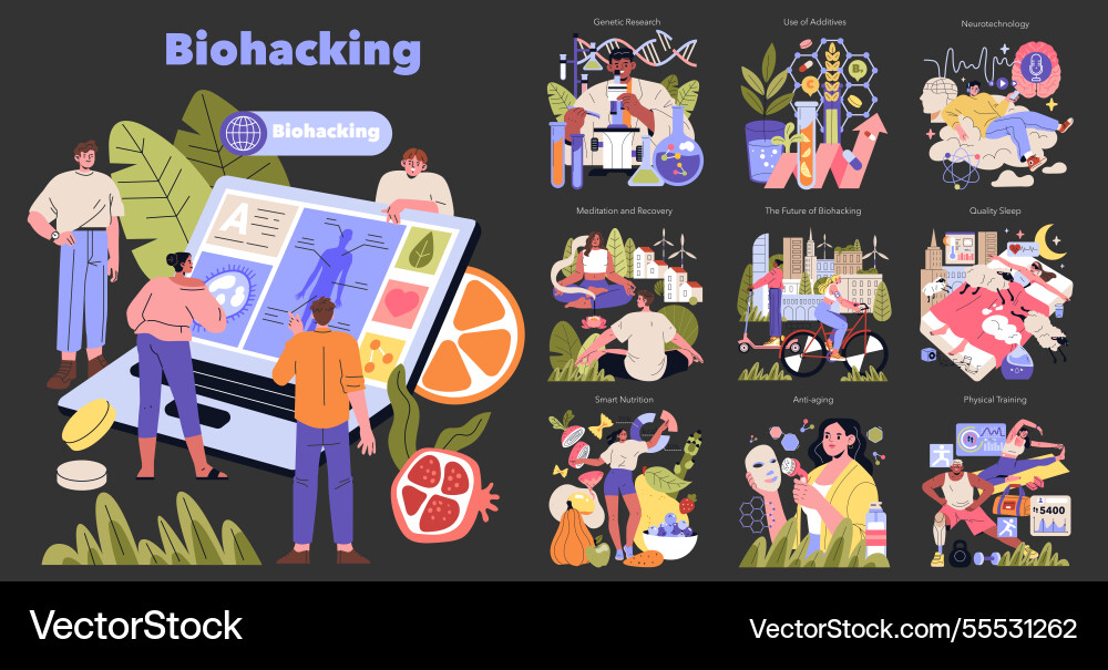 Biohacking flat Royalty Free Vector Image - VectorStock