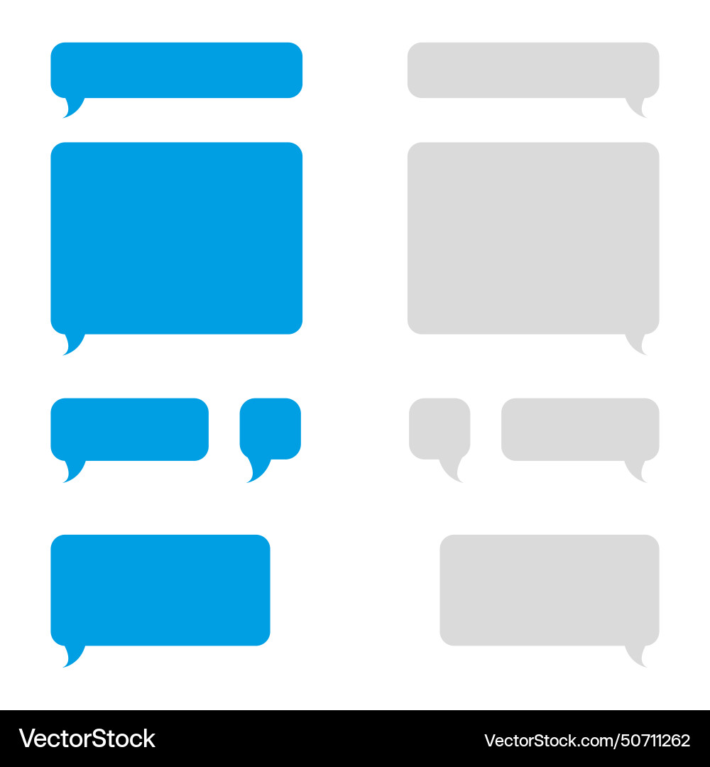 Blue and gray speech bubbles on white background Vector Image