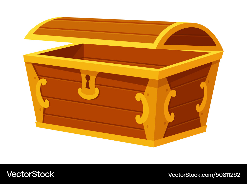 Chest game wooden antique box empty old Royalty Free Vector