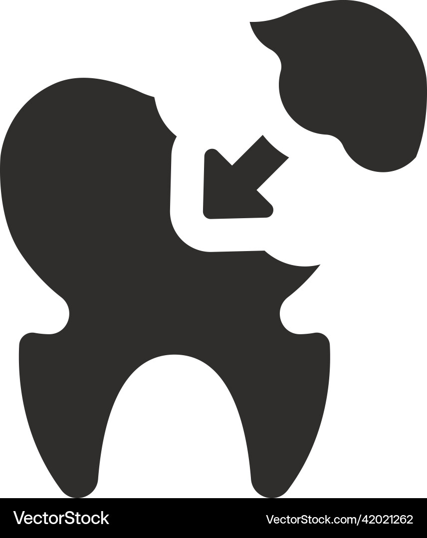 Dental decaying icon on white background Vector Image