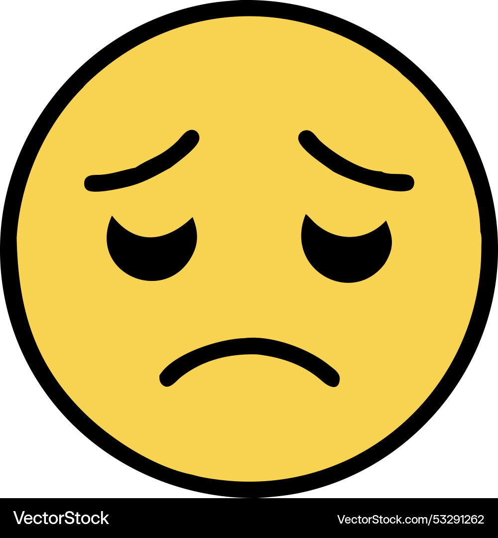 Disappointed but relieved face emoji icon Vector Image