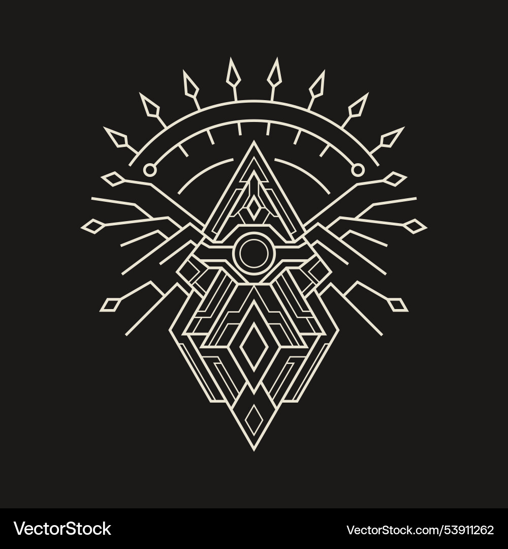 Geometry pyramid badge Royalty Free Vector Image