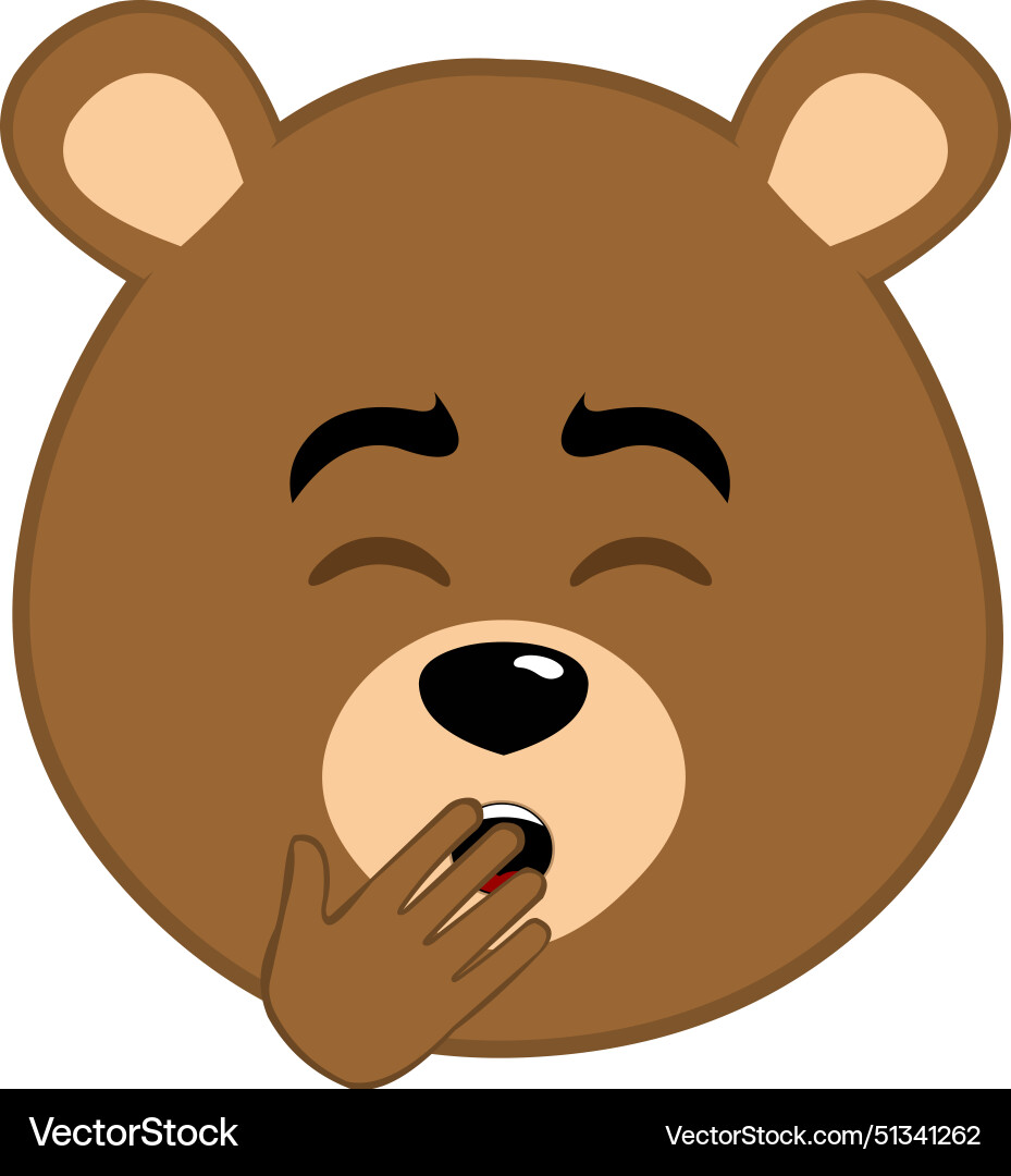 Grizzly bear yawn Royalty Free Vector Image - VectorStock