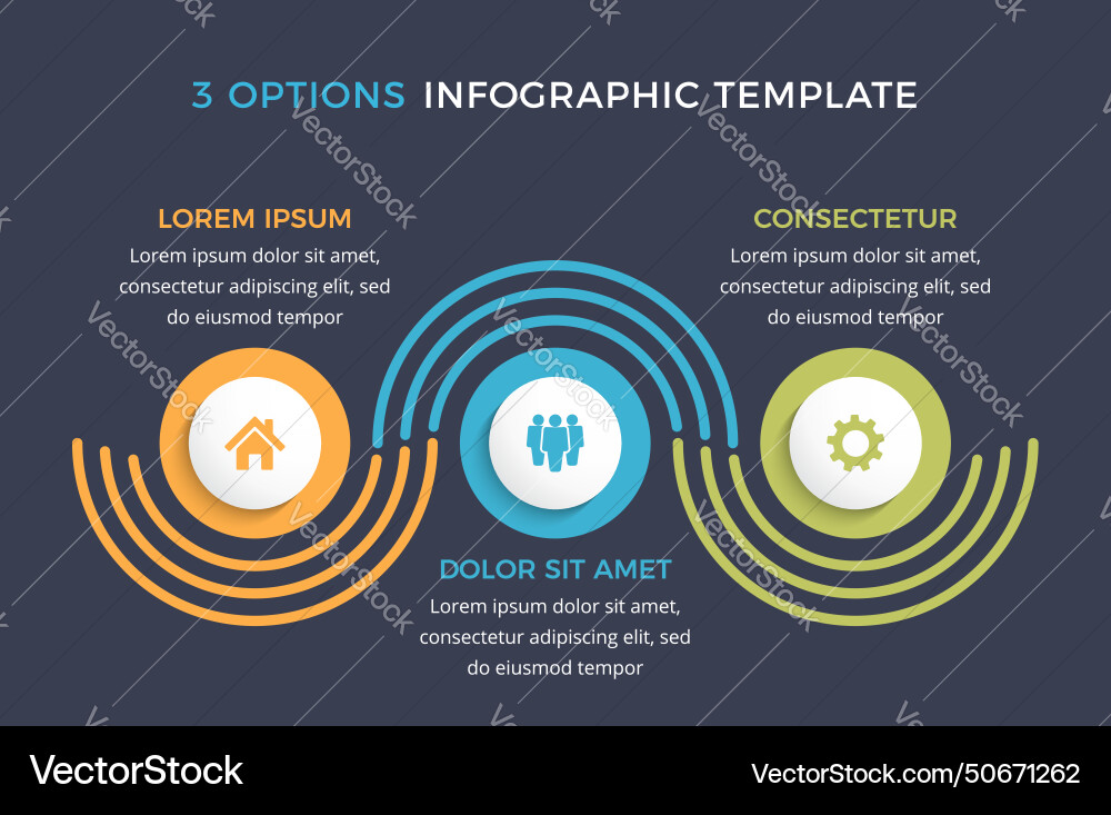 Infographic template - 3 options Royalty Free Vector Image