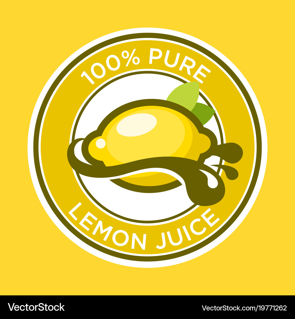 Lemon juice label Royalty Free Vector Image - VectorStock