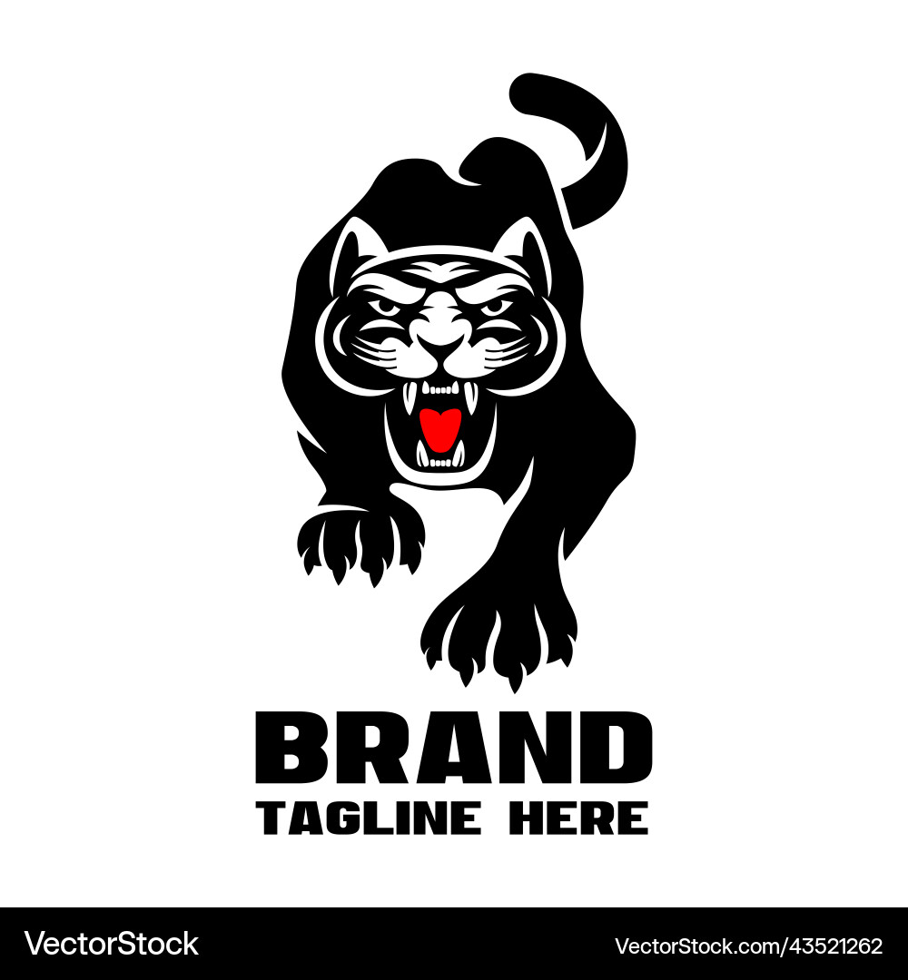 Modern crouching panther logo Royalty Free Vector Image