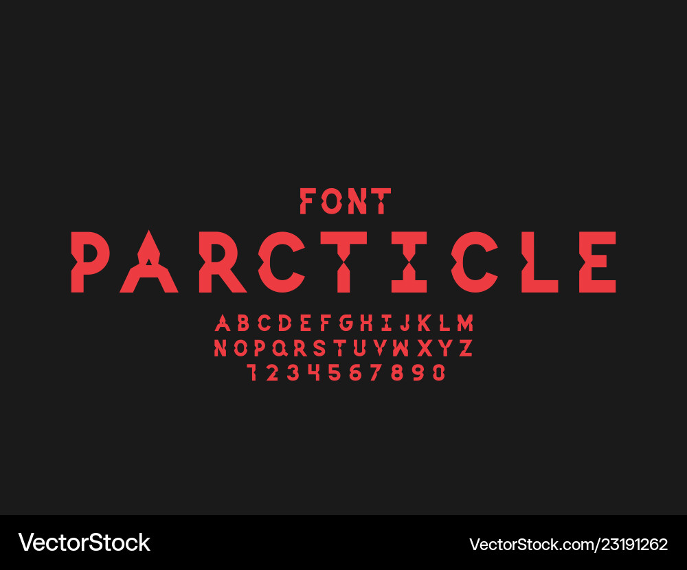 Partikel Schriftart Lizenzfreies Vektorbild - VectorStock