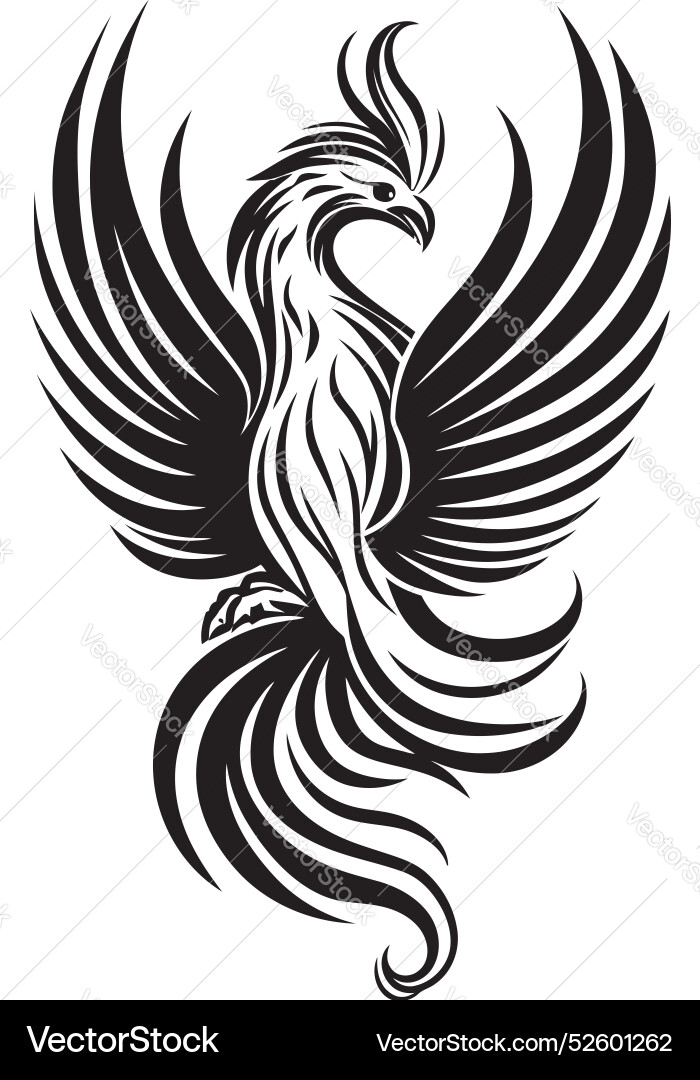 Resplendent phoenix icon of mythical Royalty Free Vector