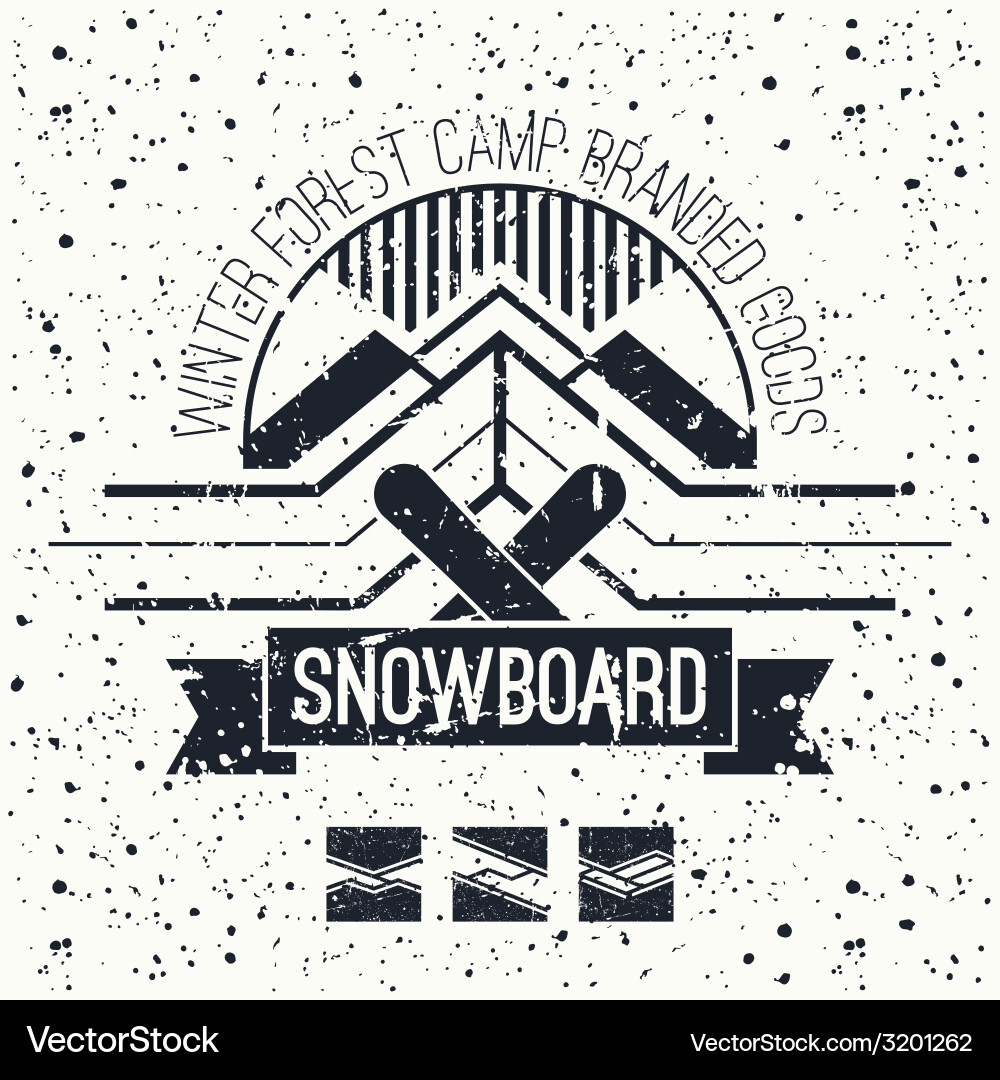 Retro Snowboard Emblem Royalty Free Vector Image