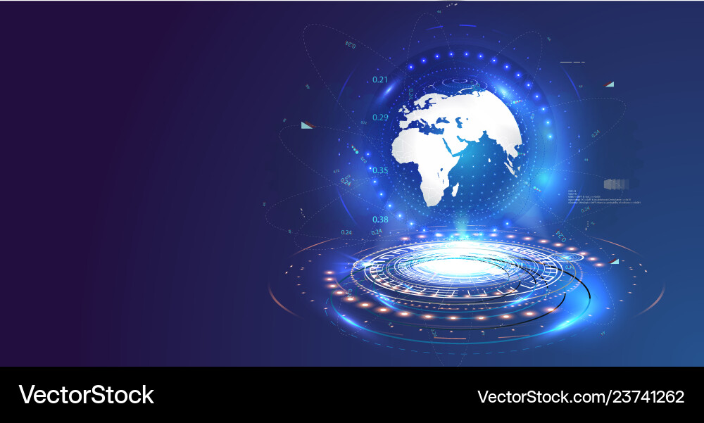 Shiny earth globe between Royalty Free Vector Image