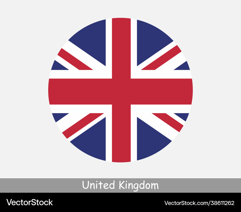 Uk round circle flag Royalty Free Vector Image