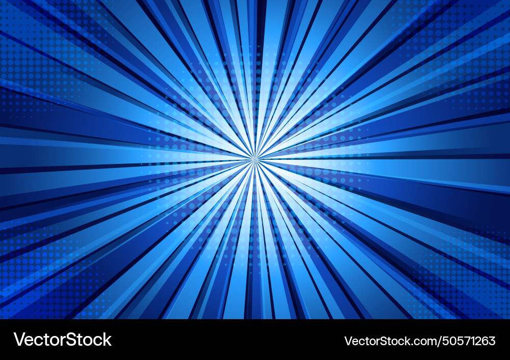 Blue comic background with halftone Royalty Free Vector