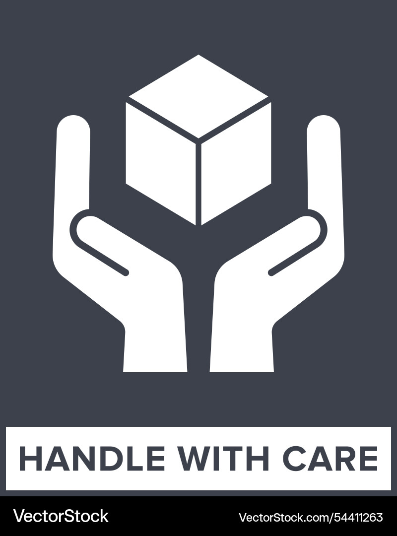 Handle with care fragile item protection Vector Image