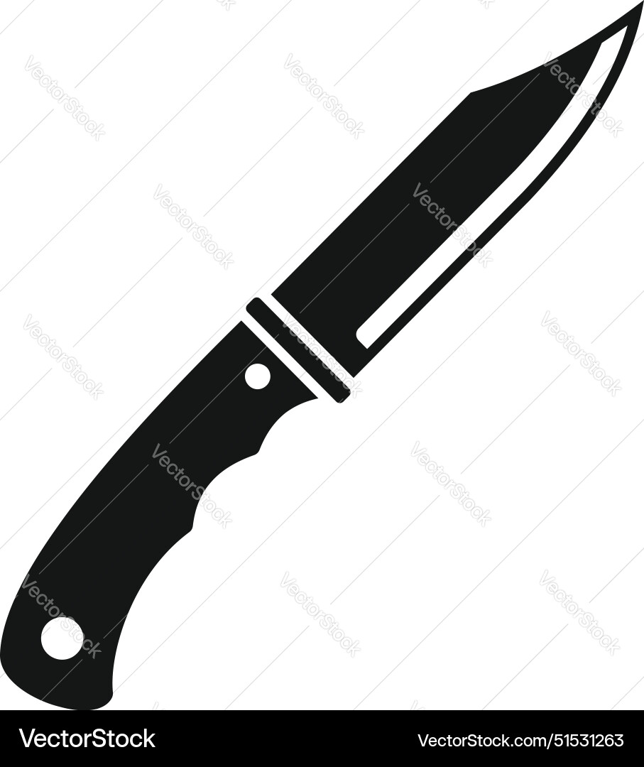Hunting knife with wooden handle Royalty Free Vector Image