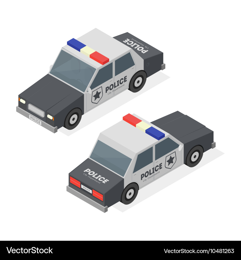 Police Car Isometric Render Royalty Free Vector Image