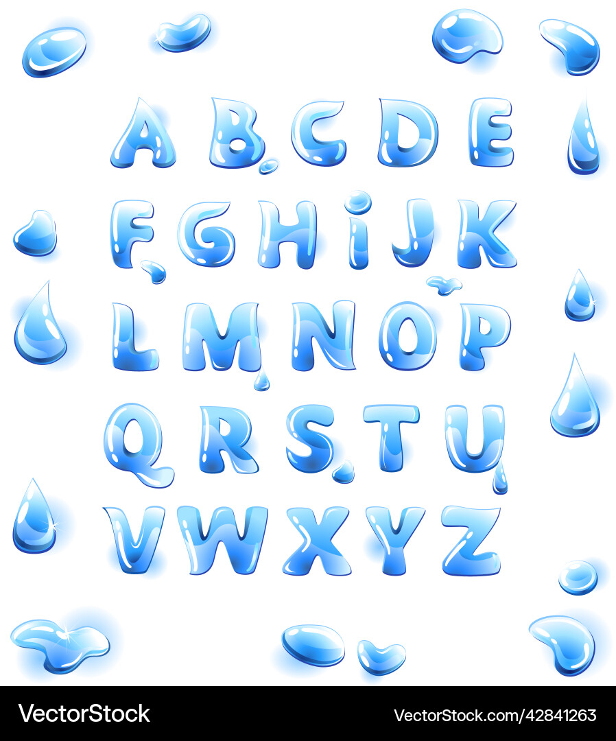 Water font Royalty Free Vector Image - VectorStock
