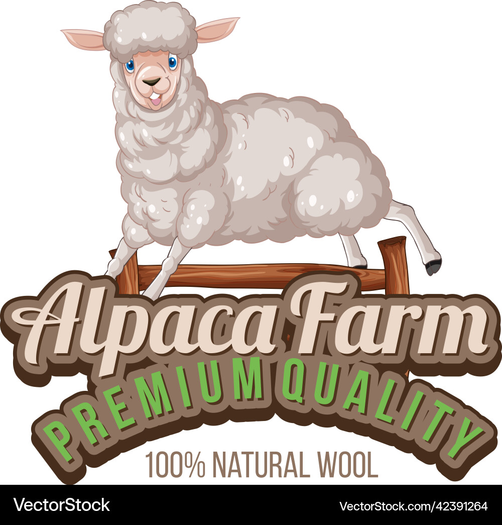 Alpaca farm logo for wool products Royalty Free Vector Image