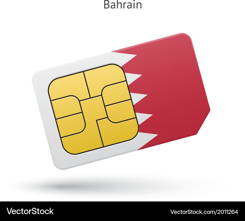 Bahrain Mobile SIM Card Royalty Free Vector Image