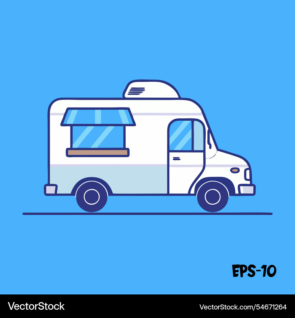 Camper van logo eps 10 mascot character cute Vector Image