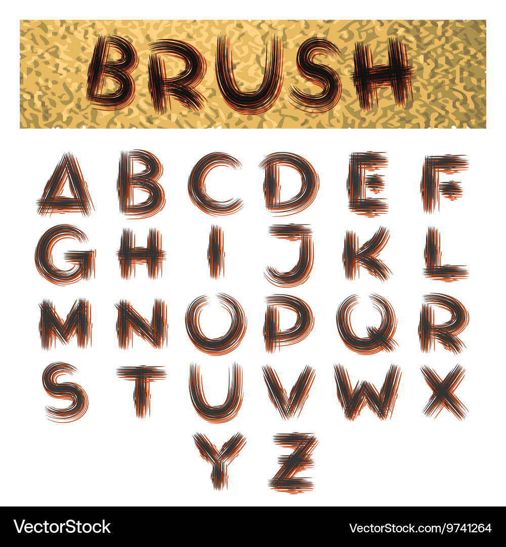 Handmade brush alphabet Royalty Free Vector Image