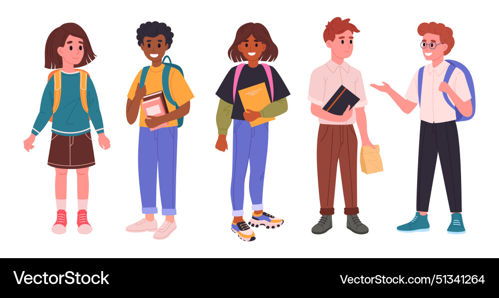 Junior high school students middle Royalty Free Vector Image