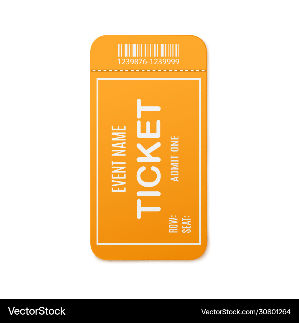 Mockup blank ticket or event coupon realistic Vector Image