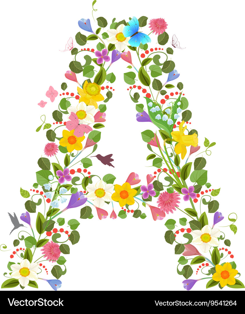 Ornate capital letter font consisting Royalty Free Vector