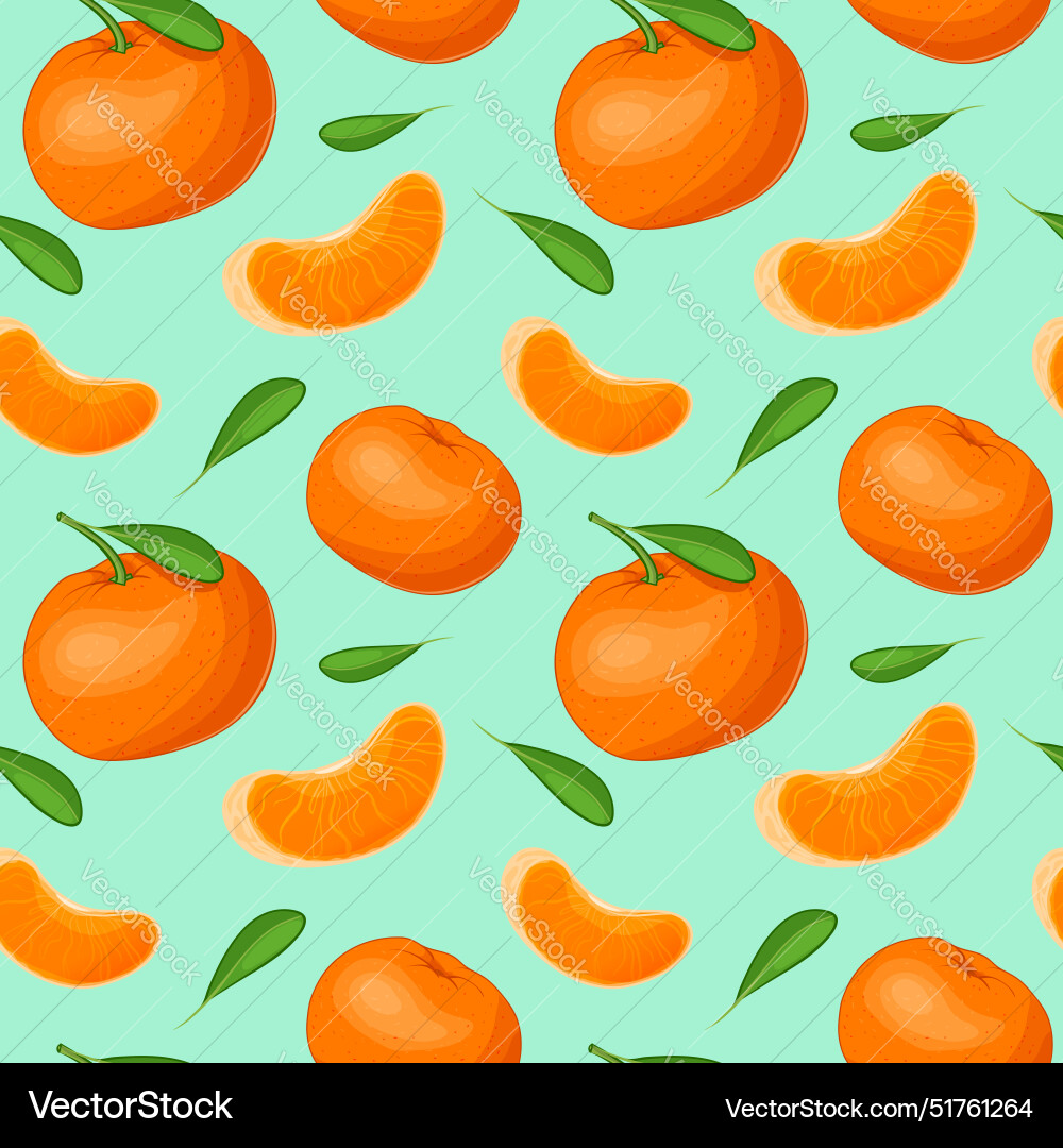Pattern with mandarin Royalty Free Vector Image