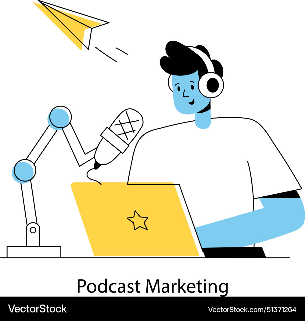 Podcast marketing Royalty Free Vector Image - VectorStock